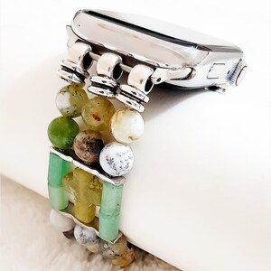 Aventurine Opal Jade Apple Watch Band: Natural Stone Iwatch Strap - Etsy