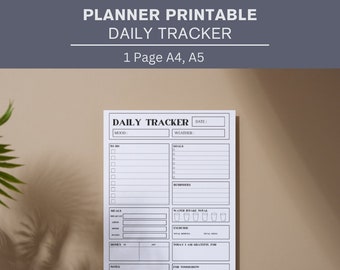 Simple Weekly and Daily Planner With Focus Wheel and Daily Tracker A5 ...