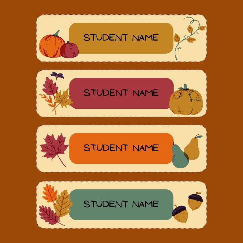 Fall Harvest Editable/printable Cubby Labels, Labels, Name Plates ...