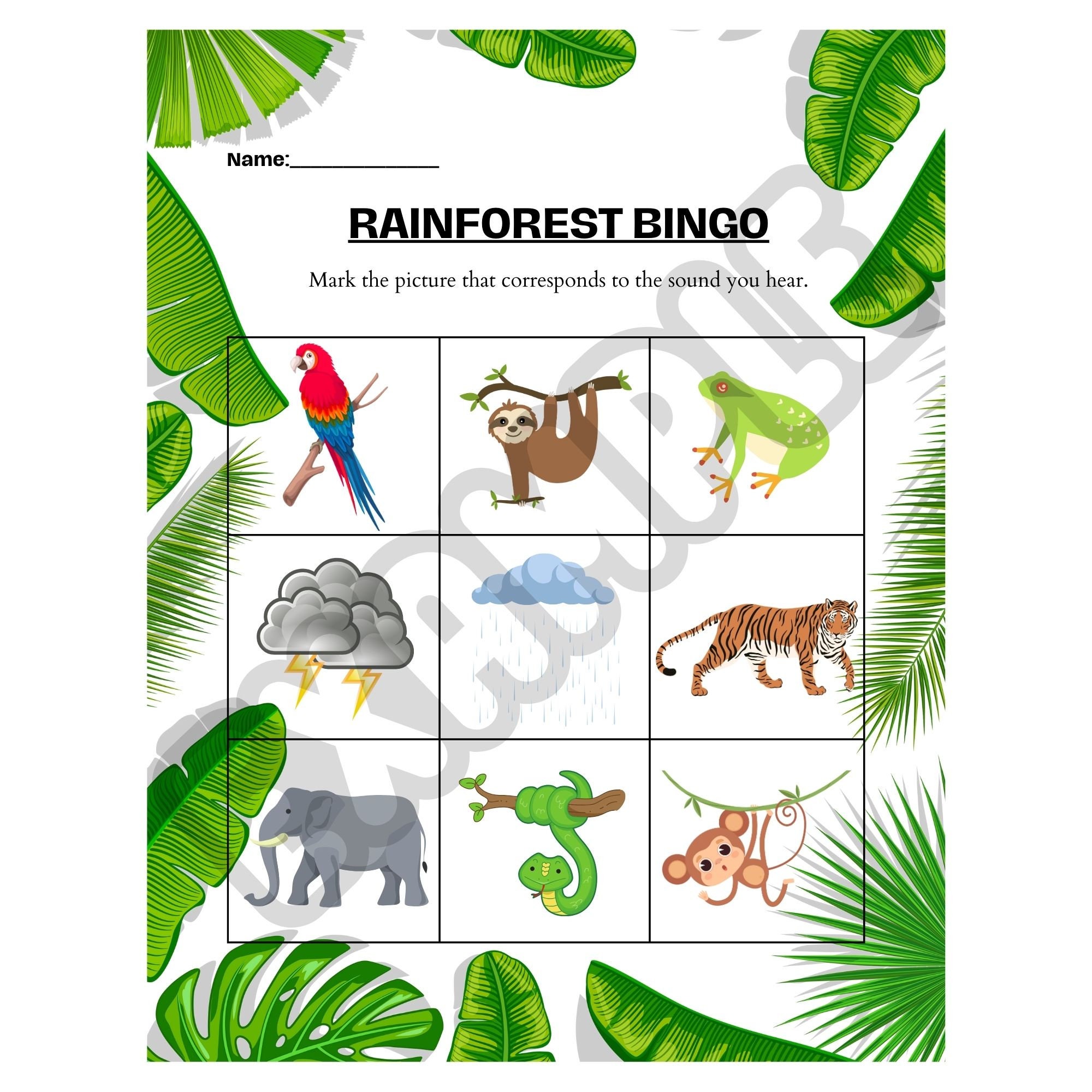 Rainforest Curriculum Printable Worksheets for Preschool, Prek ...