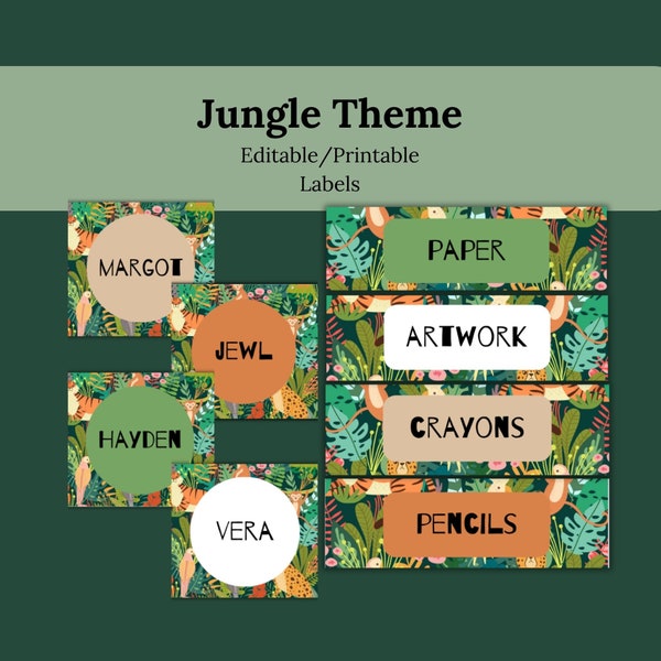 Jungle Labels - Etsy