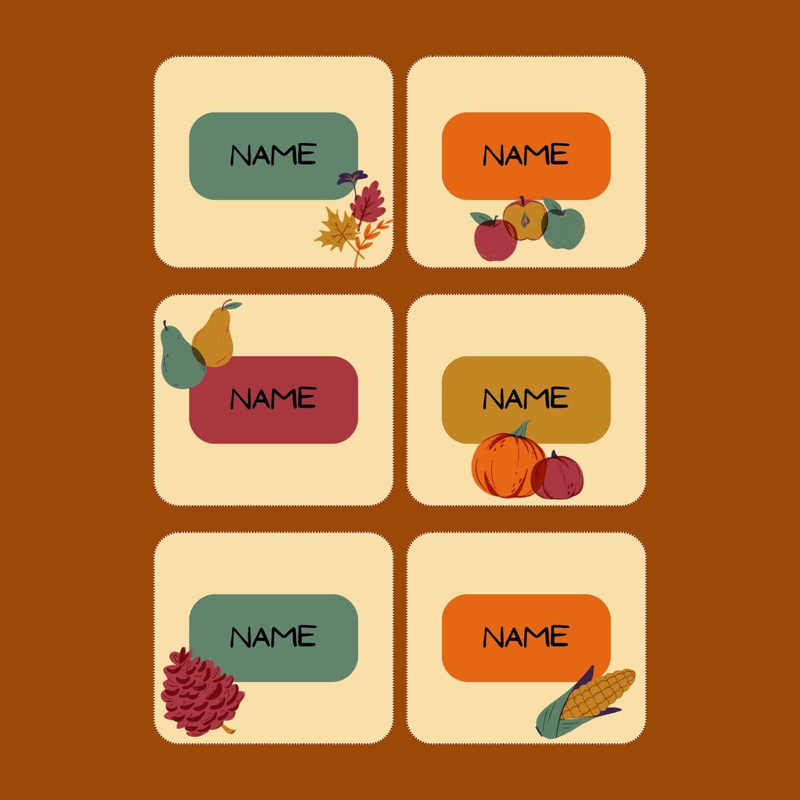 Fall Harvest Editable/printable Cubby Labels, Labels, Name Plates ...