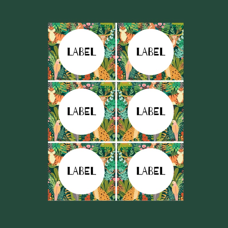 Jungle/rainforest Editable Labels - Etsy