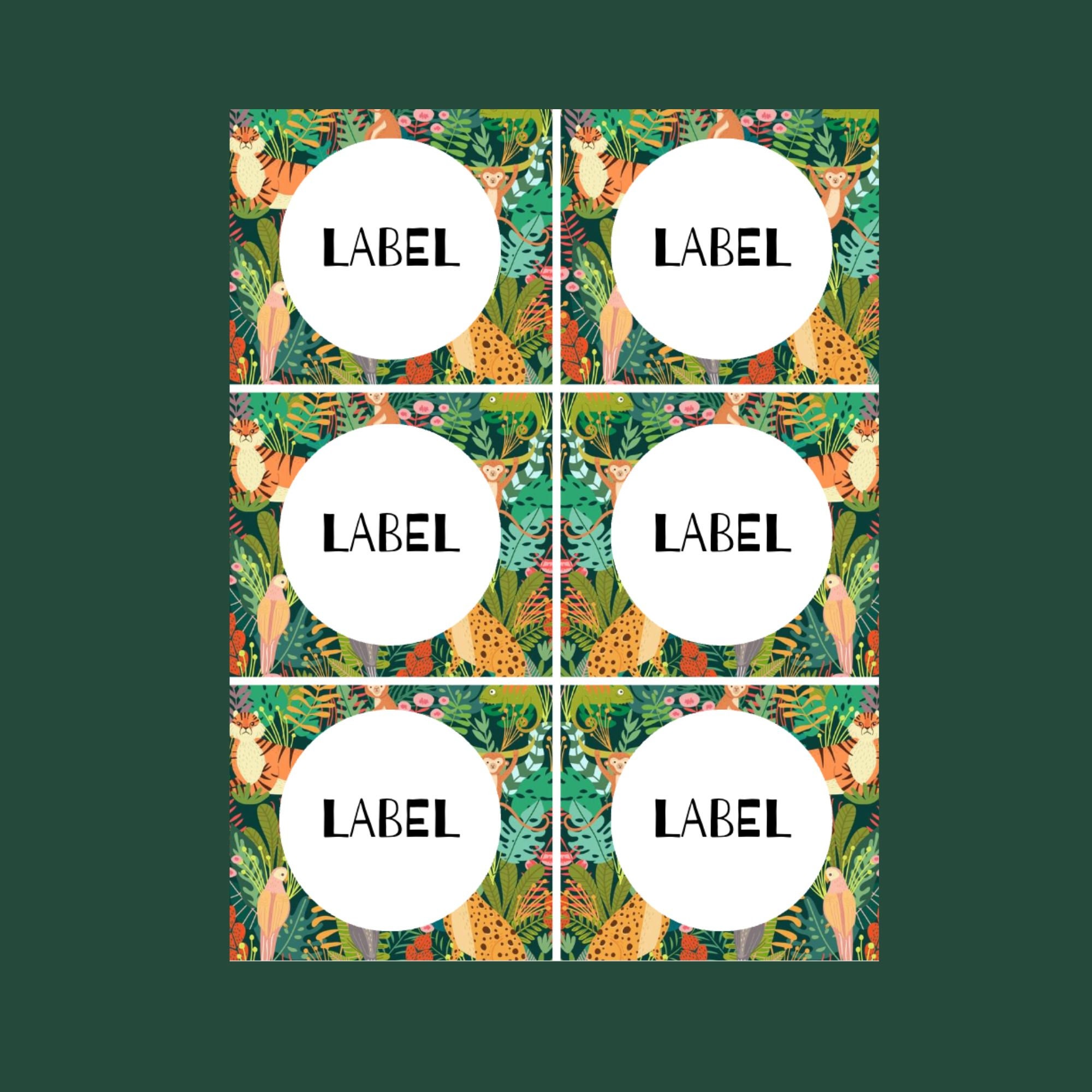 Jungle/rainforest Editable Labels - Etsy UK