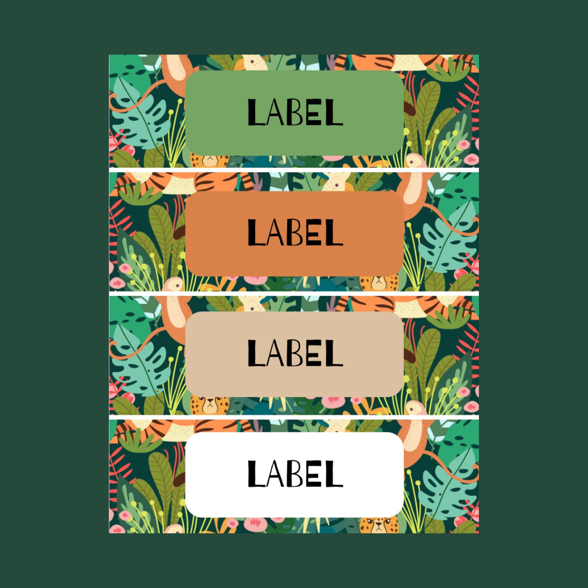 Jungle/rainforest Editable Labels - Etsy UK