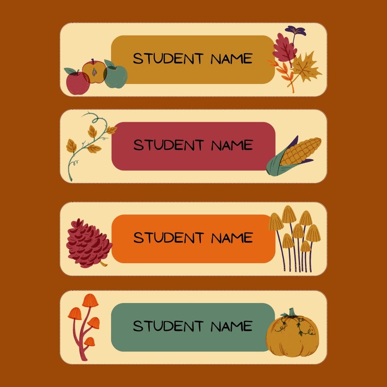 Fall Harvest Editable/printable Cubby Labels, Labels, Name Plates ...