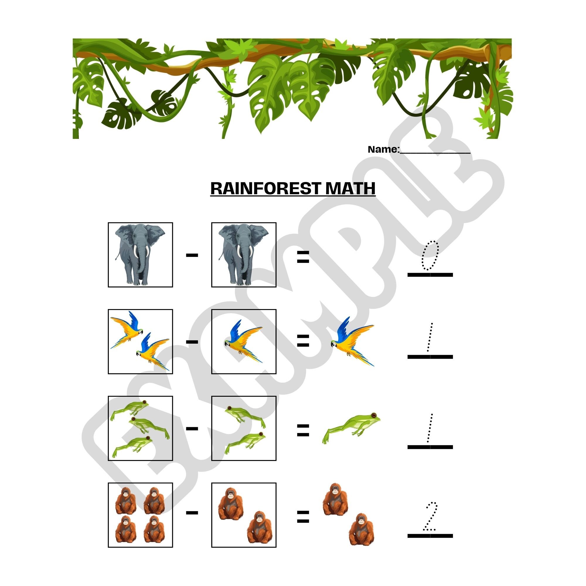 Rainforest Curriculum Printable Worksheets for Preschool, Prek ...