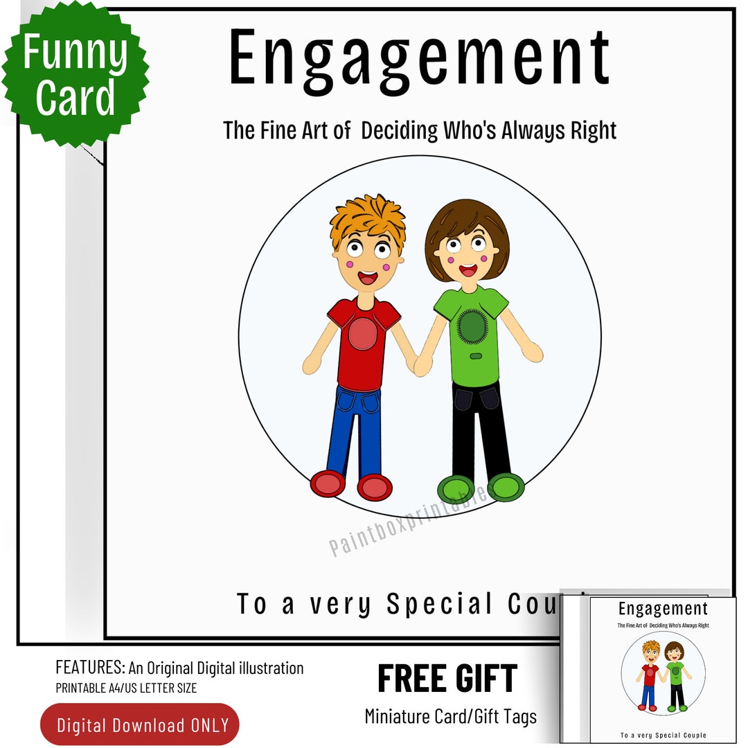 Funny Engagement Card "the Fine Art of Deciding Who's Always Right ...