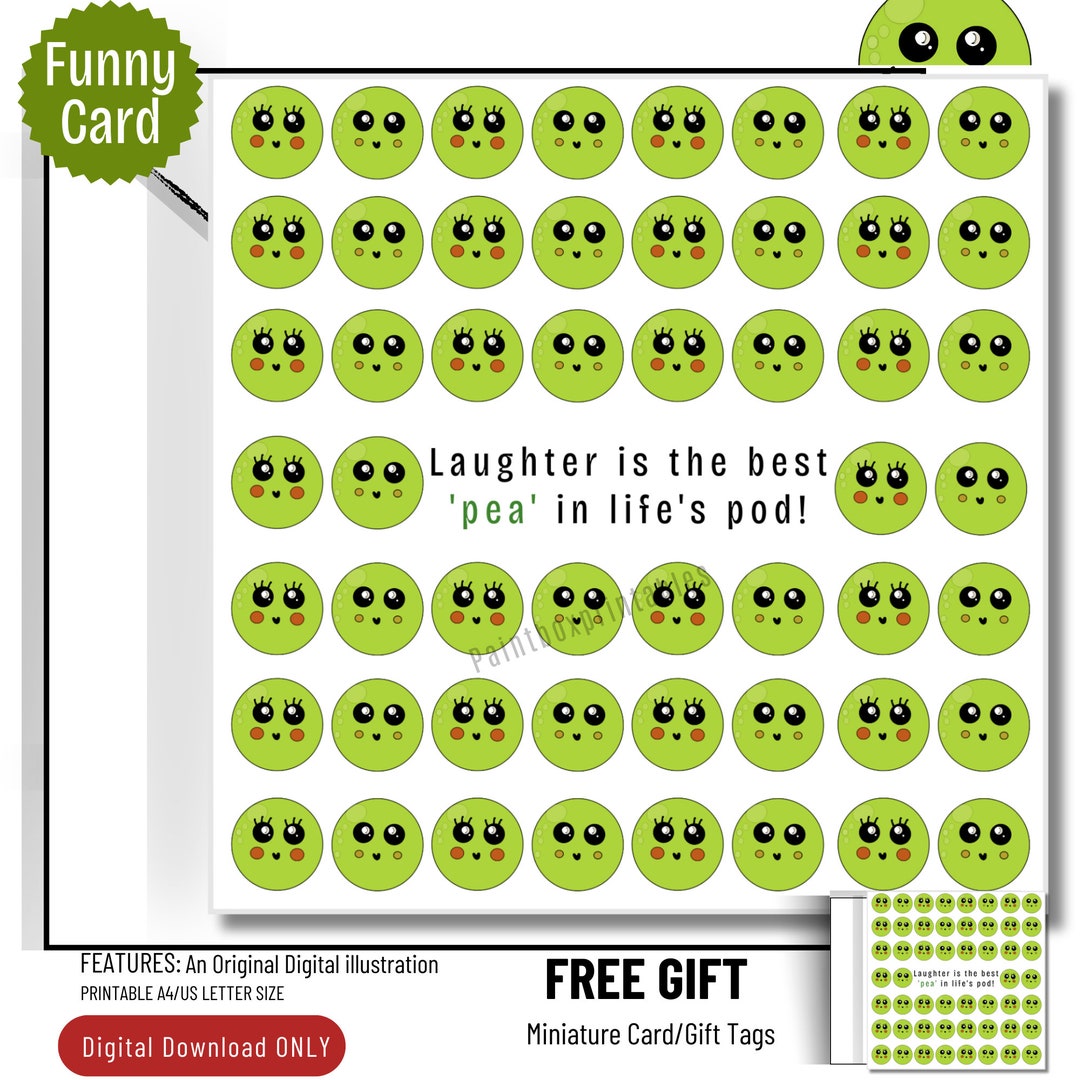 PRINTABLE laughter is the Best 'pea' in Life's Pod Get Well Soon Cute ...