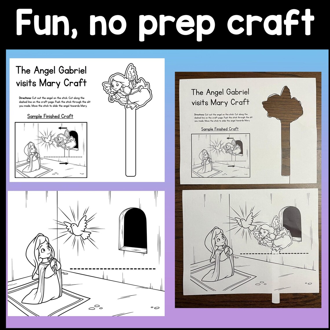 The Angel Gabriel Visits Mary Activities {craft, Coloring Page, Story ...