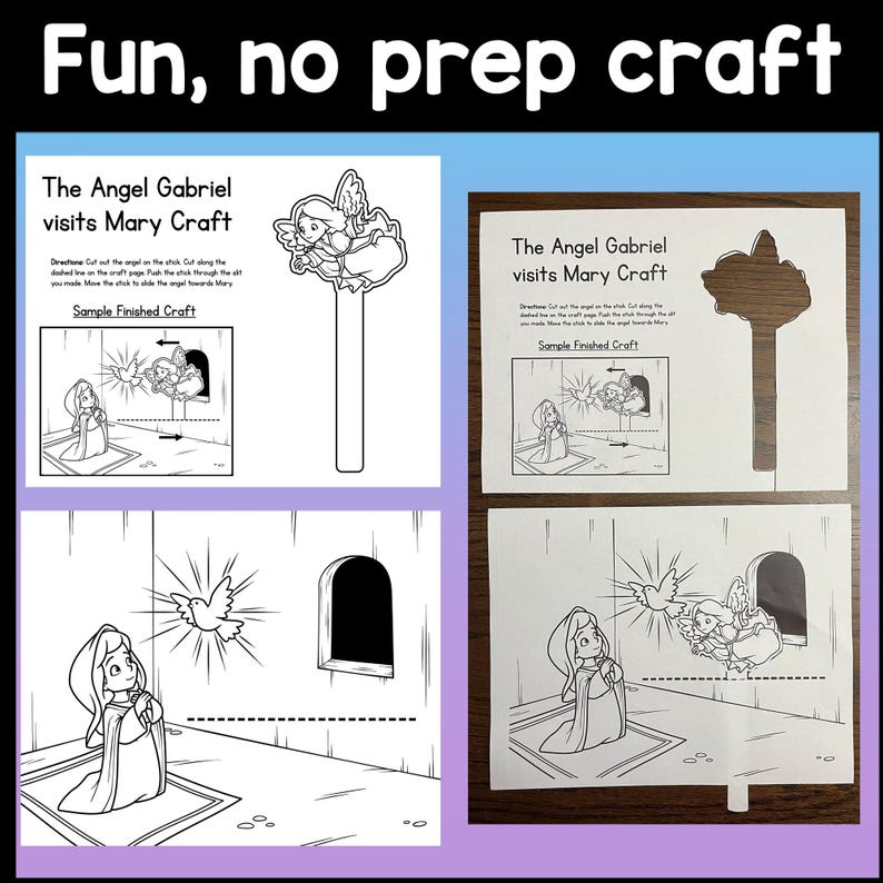 The Angel Gabriel Visits Mary Activities {craft, Coloring Page, Story ...