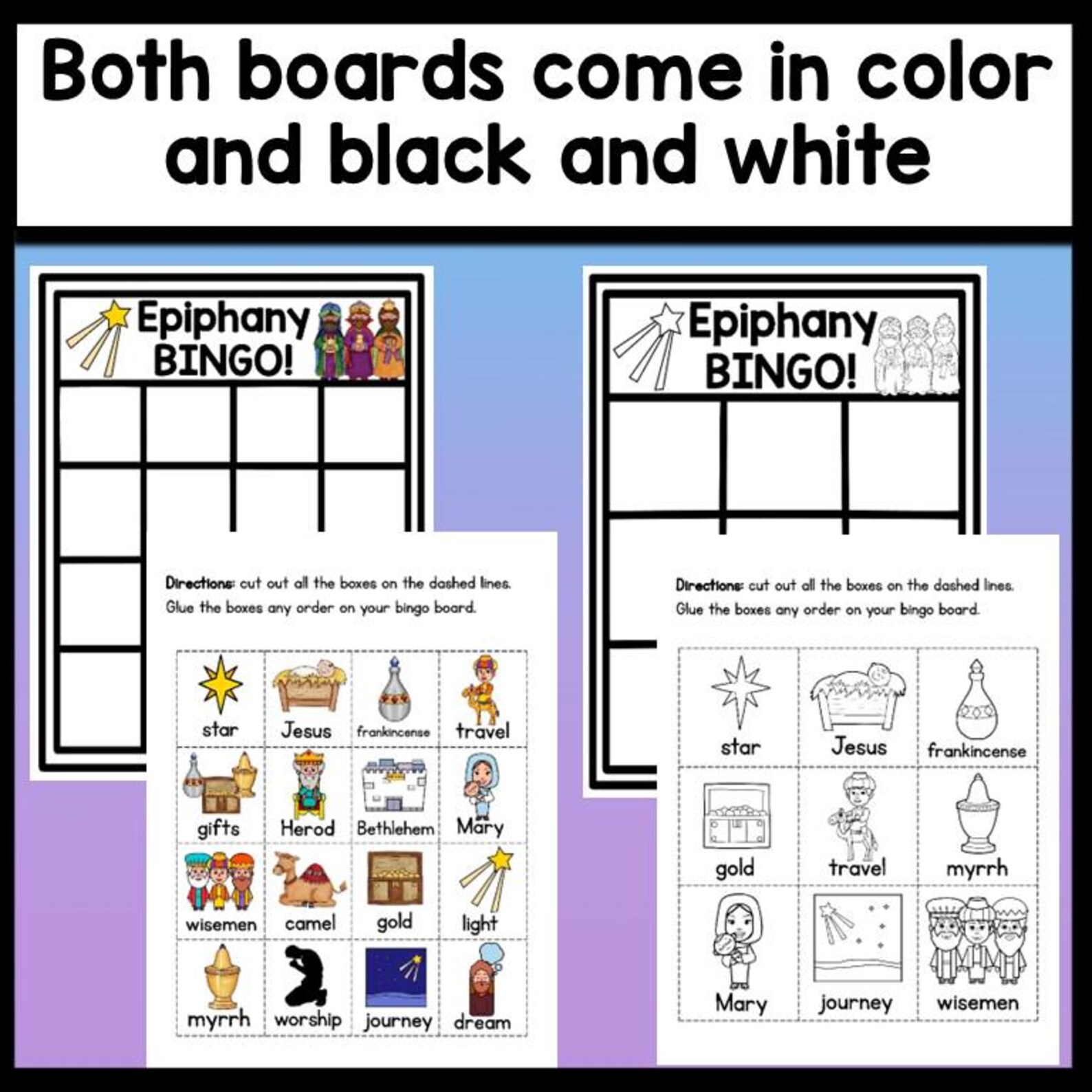 Epiphany Bingo {2 Bingo Boards - 3x3 and 4x4!} Religious Christmas ...