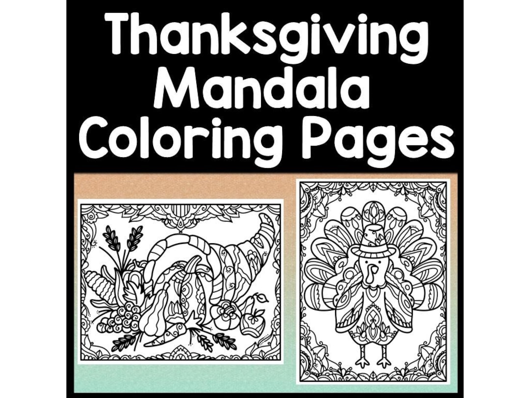 Thanksgiving Mandala Coloring Pages {6 Hand Drawn Sheets!} Thanksgiving ...