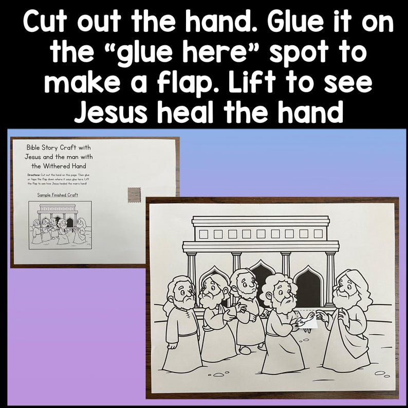 Jesus Heals the Man With the Withered Hand Craft {color and B/W ...