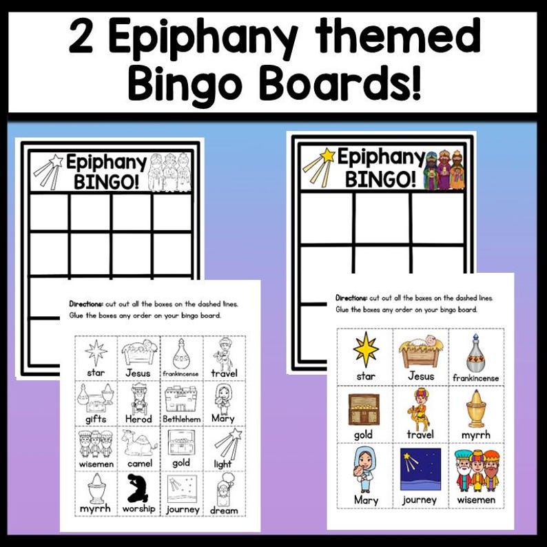 Epiphany Bingo {2 Bingo Boards - 3x3 and 4x4!} Religious Christmas ...