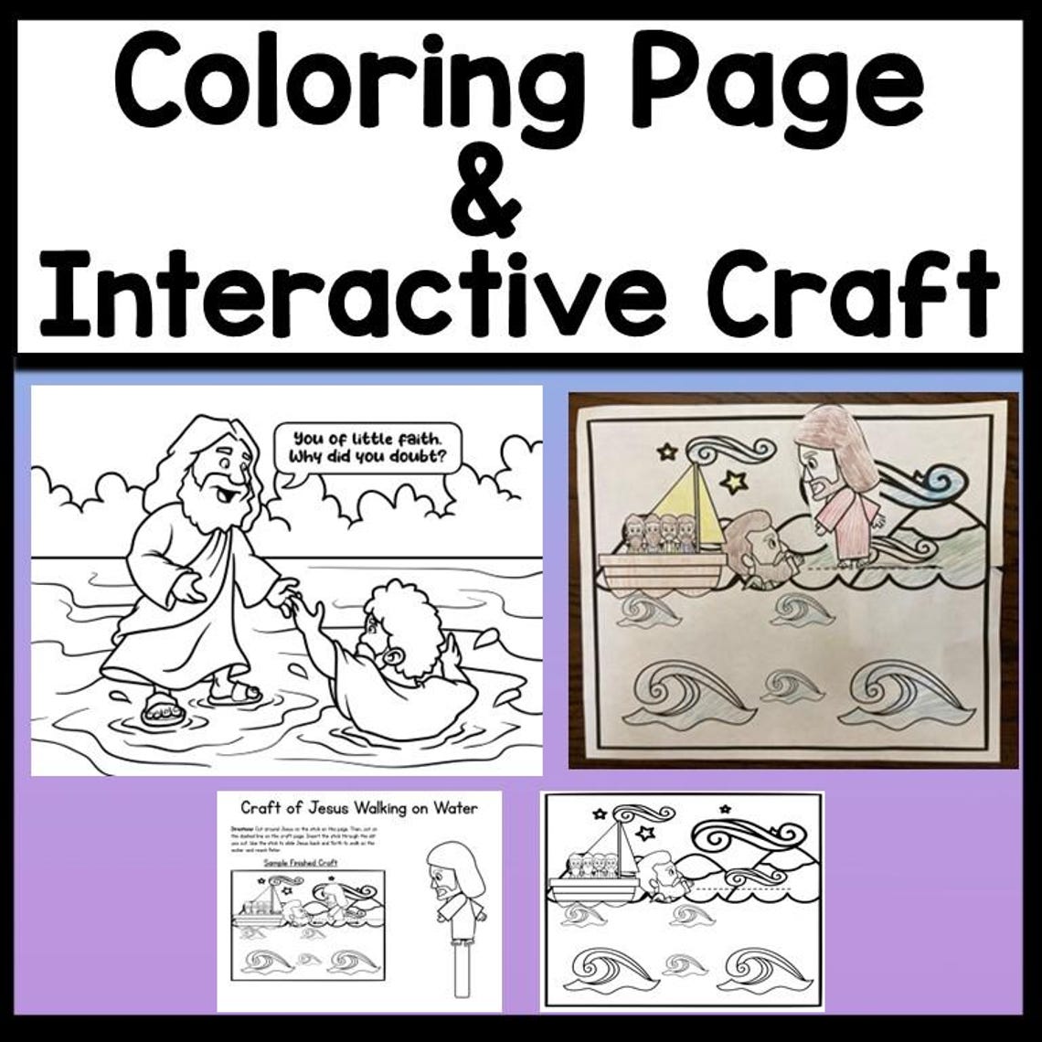 Jesus Walks on Water Activities {craft, Coloring Page} Jesus Miracles ...