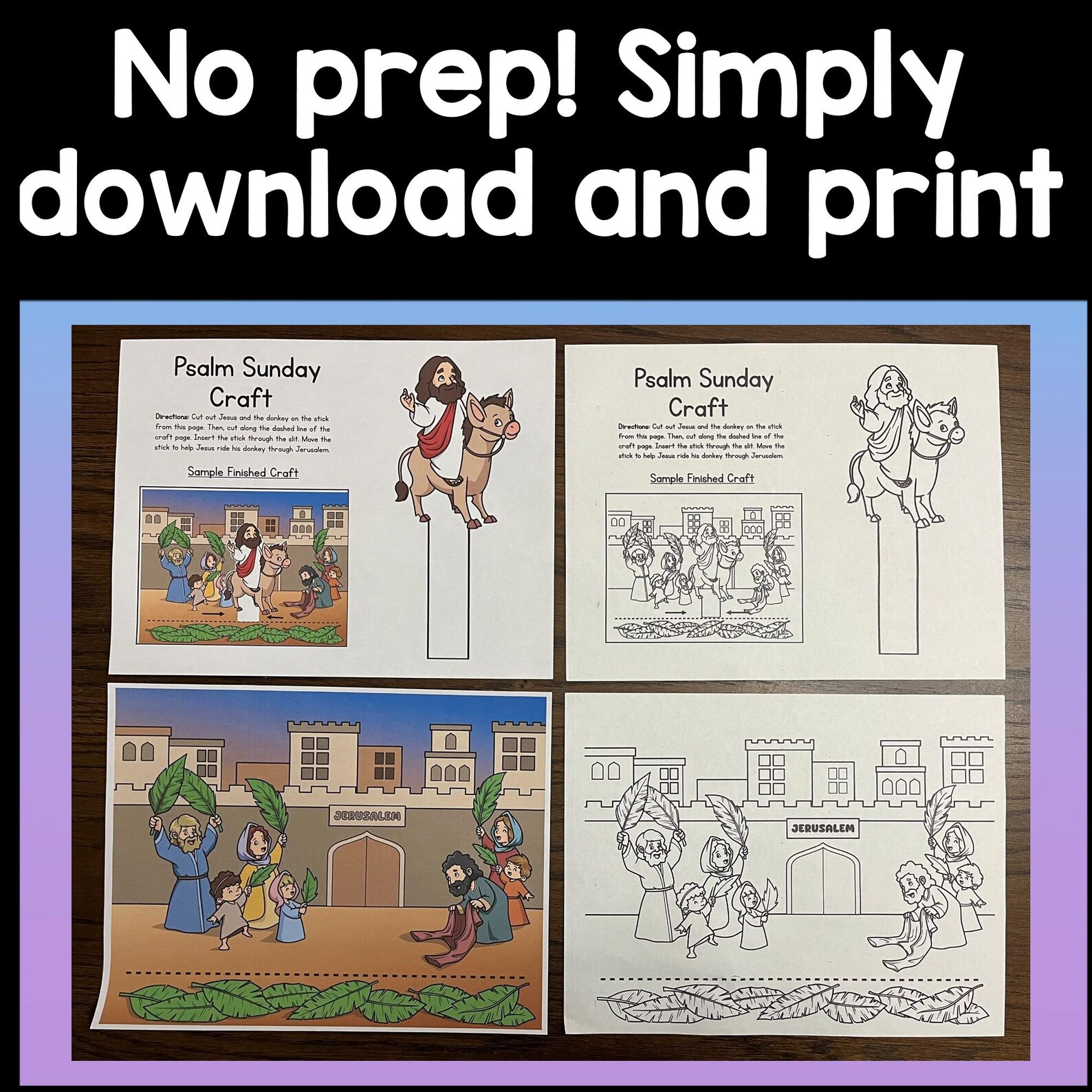 Palm Sunday Craft {color and B/W} Sunday School Craft | Palm Sunday ...