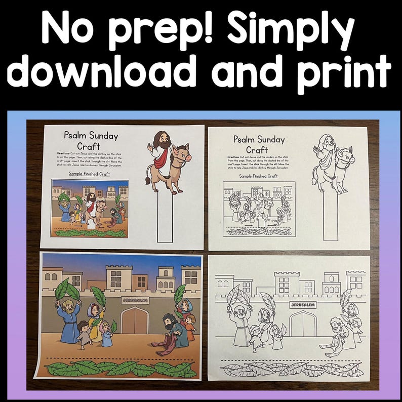 Palm Sunday Craft {color and B/W} Sunday School Craft | Palm Sunday ...