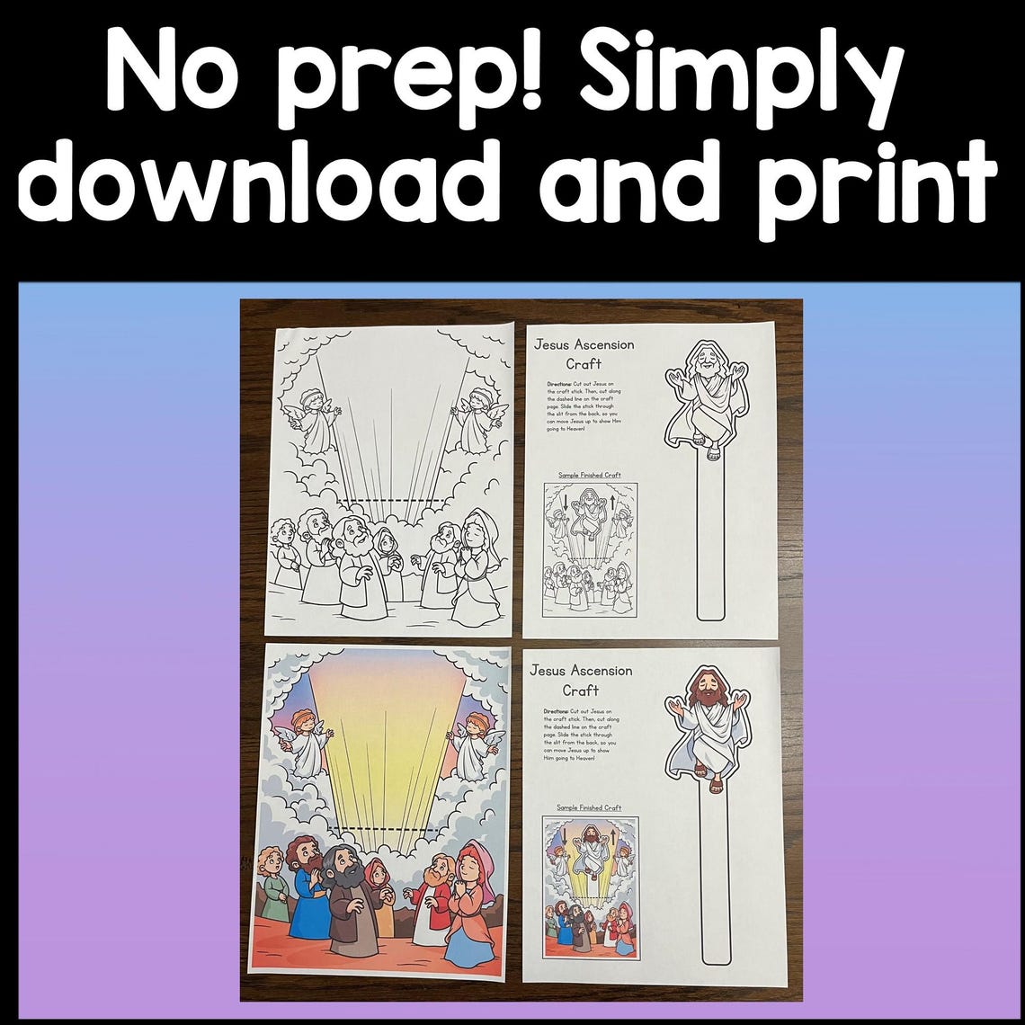 Jesus Ascension Craft for Kids | Easy Easter Craft | Jesus Ascending ...