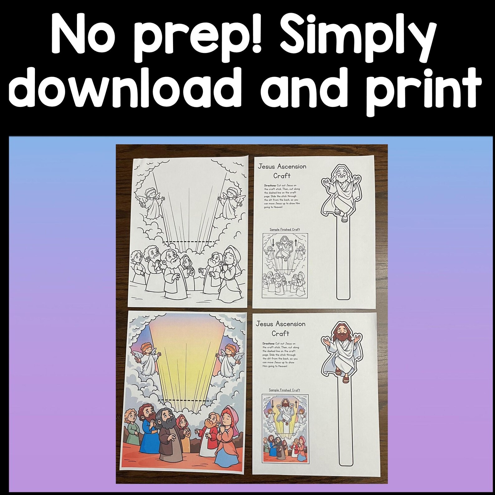 Jesus Ascension Craft for Kids | Easy Easter Craft | Jesus Ascending ...