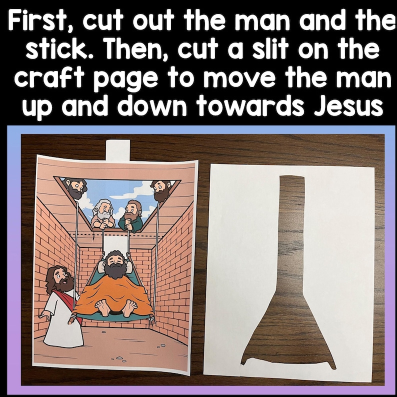 Jesus Heals the Paralyzed Man Craft {color and B/W} Sunday School ...