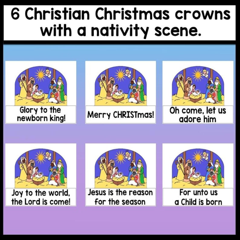 Nativity Crowns -editable! {6 Designs in Color & B/W} Nativity Hats ...