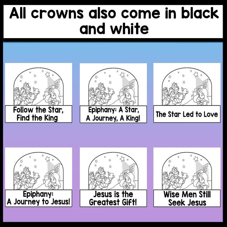 Epiphany Crowns Craft-editable! {6 Designs in Color & B/W} Epiphany ...