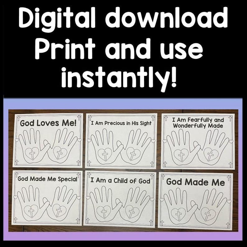 God Made Me Fingerprint Craft Editable Activity | Christian Handprint ...