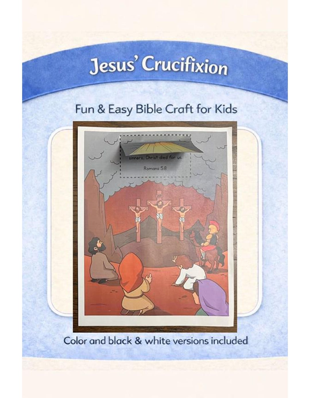 Jesus is Crucified Craft {color and B/W} | Jesus Crucifixion Craft ...