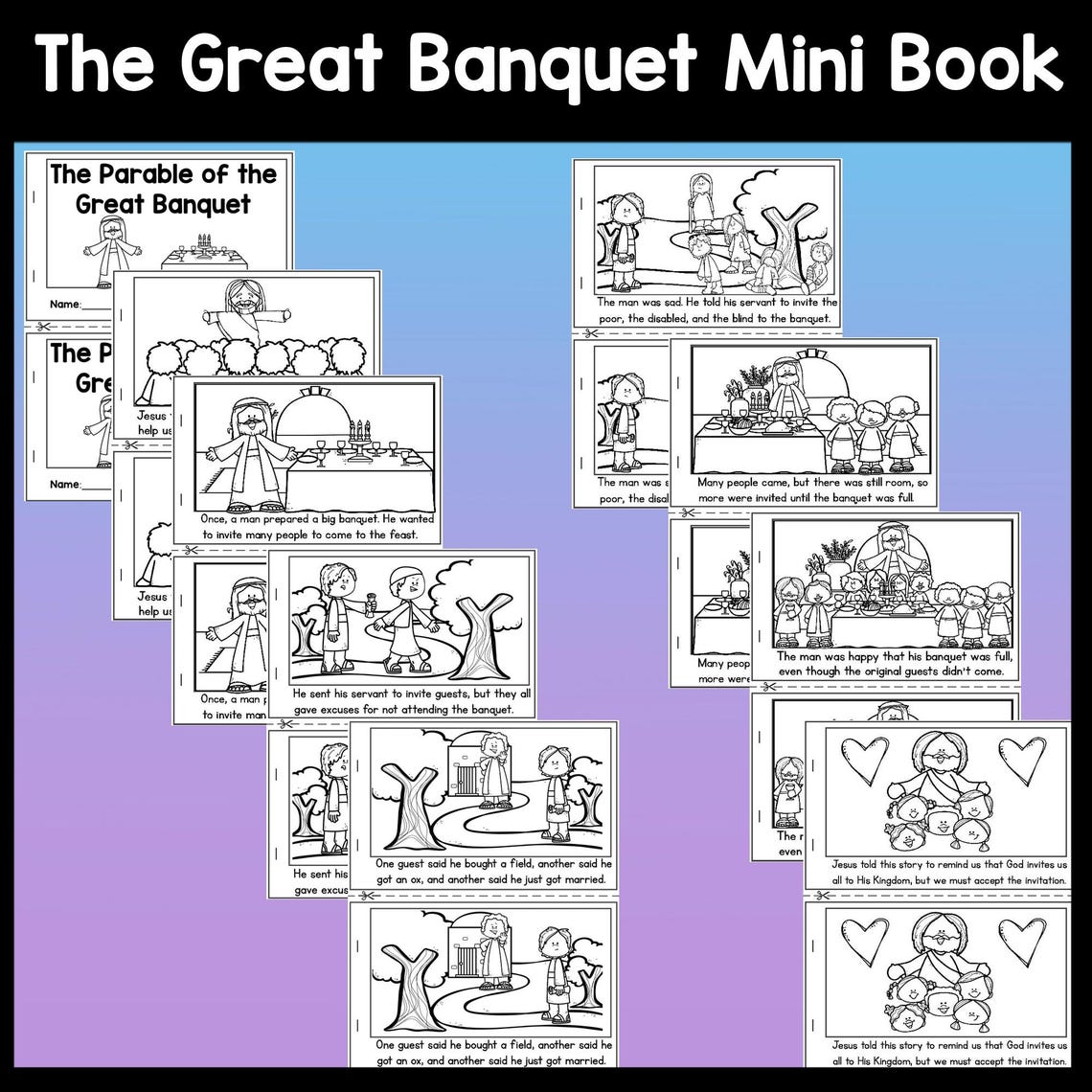 The Parable of the Great Banquet Activities {craft, Coloring Page ...