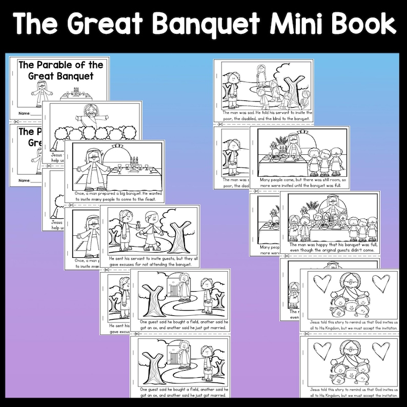 The Parable of the Great Banquet Activities {craft, Coloring Page ...