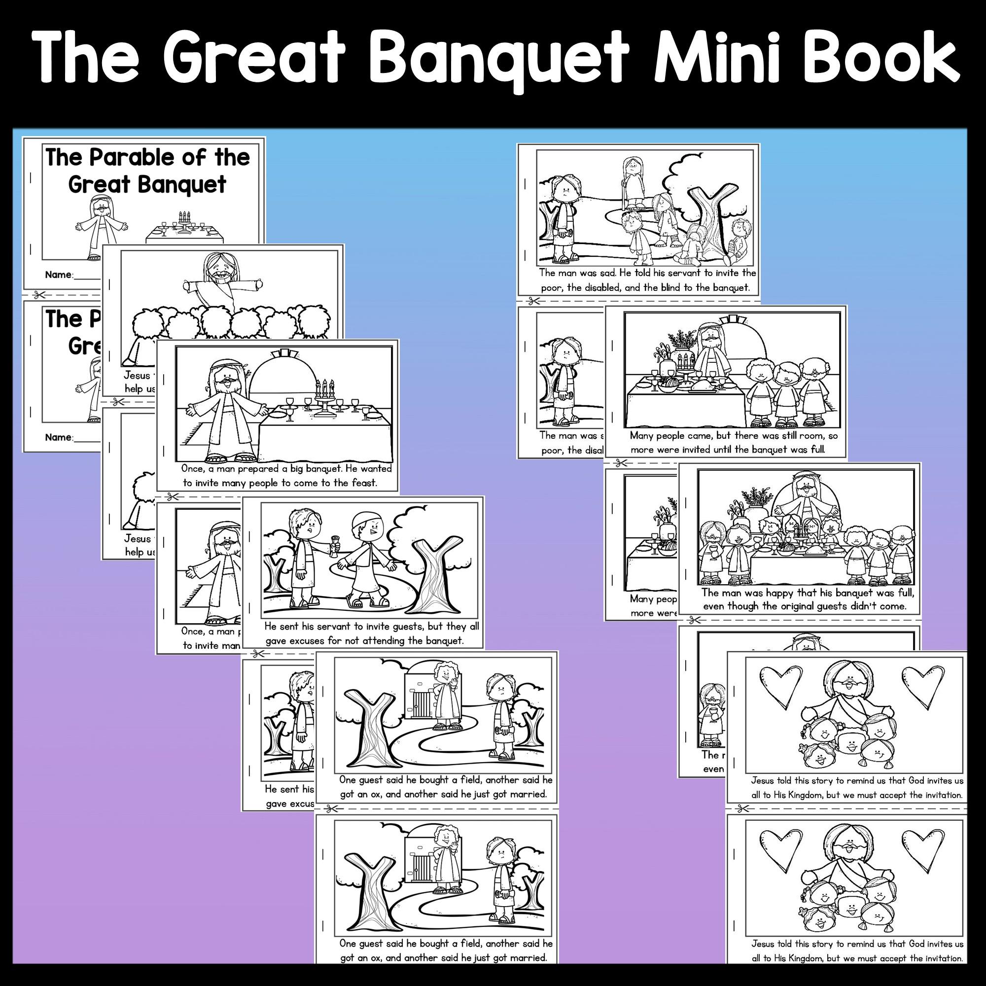 The Parable of the Great Banquet Activities {craft, Coloring Page ...