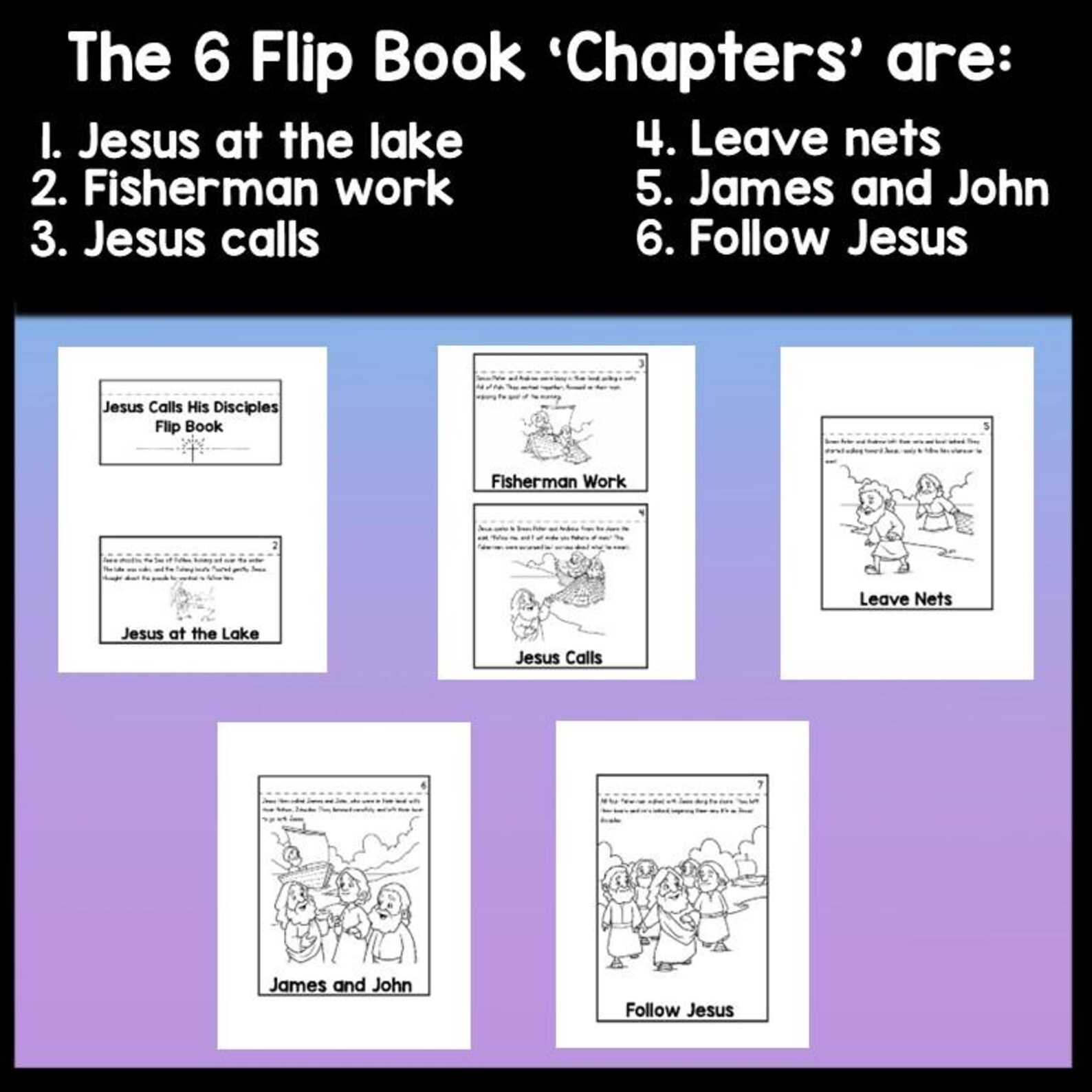 Jesus Calls His Disciples Flip Book Craft | Bible Story Activity for ...