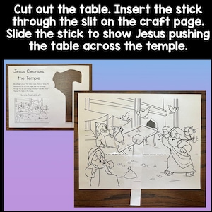 Jesus Cleanses the Temple Craft {color and B/W} | Kids Bible Activity ...