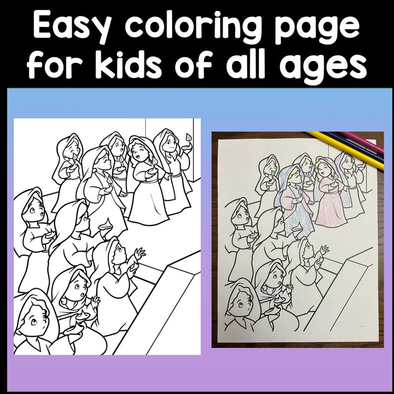 The Parable of the 10 Maidens or Virgins Activities! {craft, Coloring ...