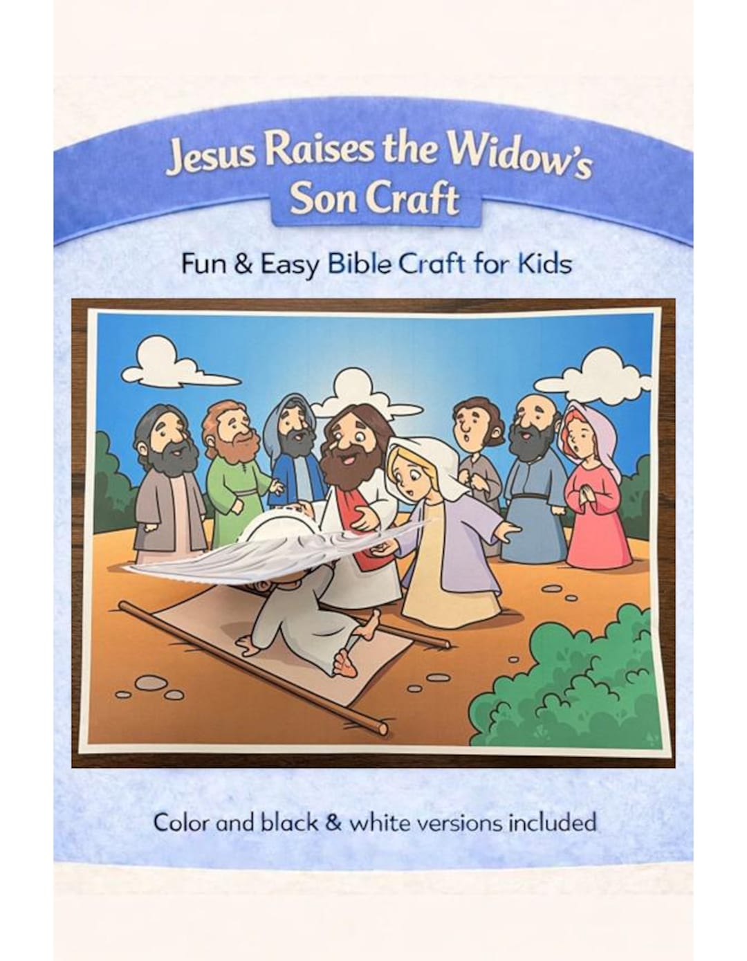 Jesus Raises the Widow's Son From the Dead {color and B/W} Bible Story ...