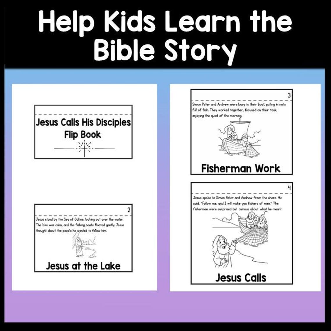 Jesus Calls His Disciples Sunday School Bible Craft Kids {easy Flipbook ...
