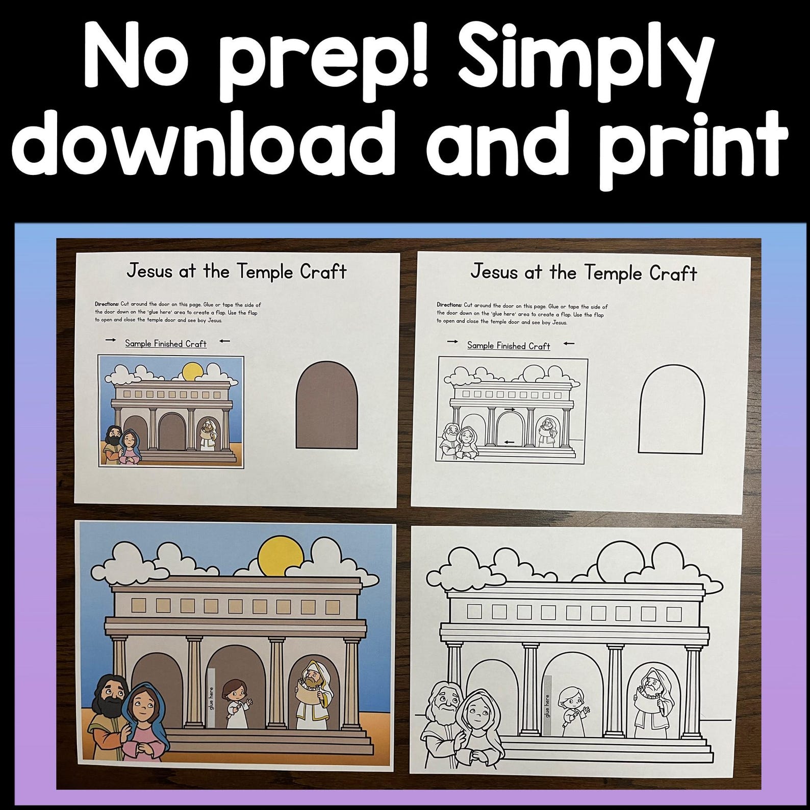 Young Jesus in the Temple Craft {color and B/W!} Sunday School Craft ...