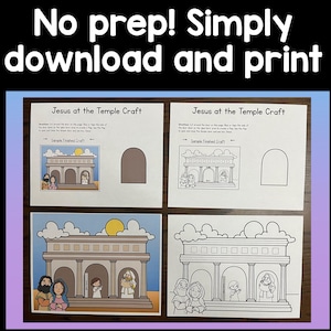 Young Jesus in the Temple Craft {color and B/W!} Sunday School Craft ...