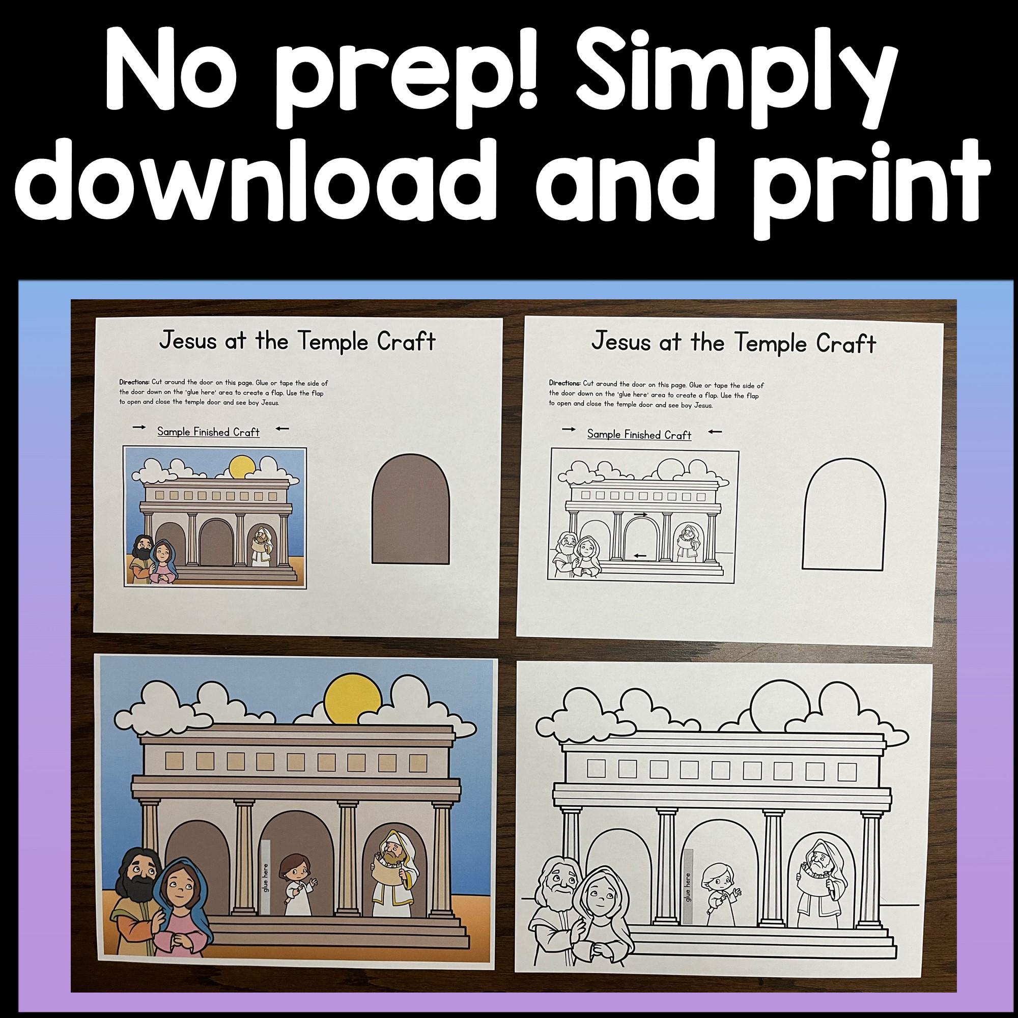 Young Jesus in the Temple Craft {color and B/W!} Sunday School Craft ...