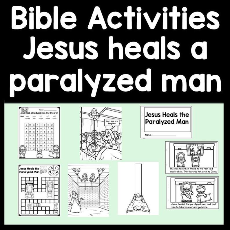 Jesus Heals the Paralyzed Man Activities {5 Activities Coloring Page ...