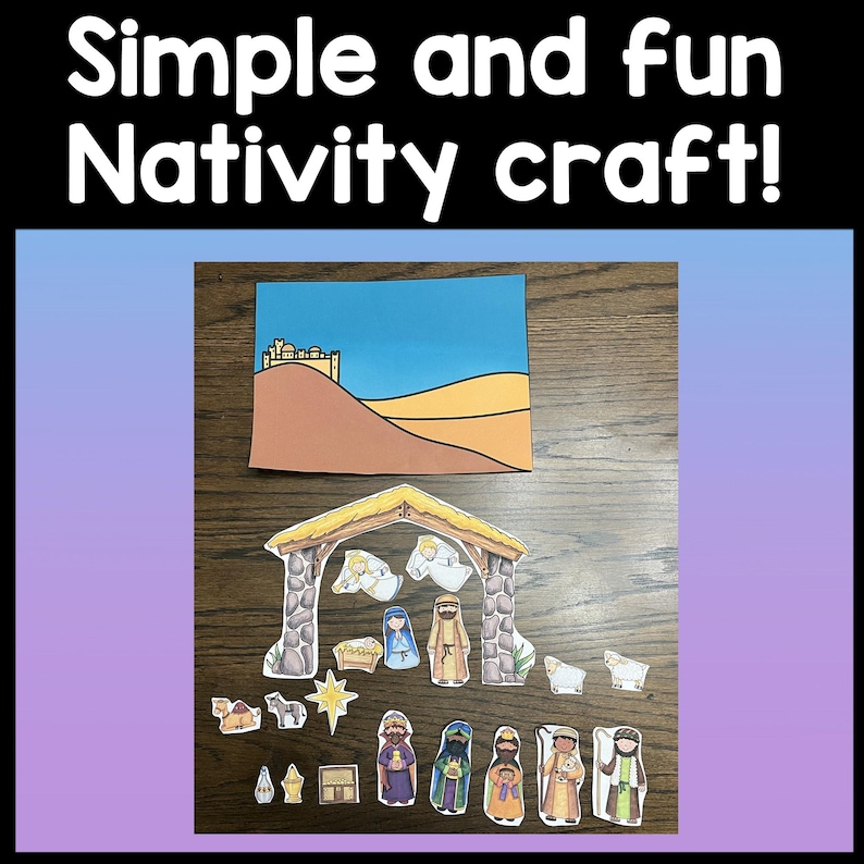 Nativity Craft for Kids {easy and No Prep Craft in Color and B/W ...
