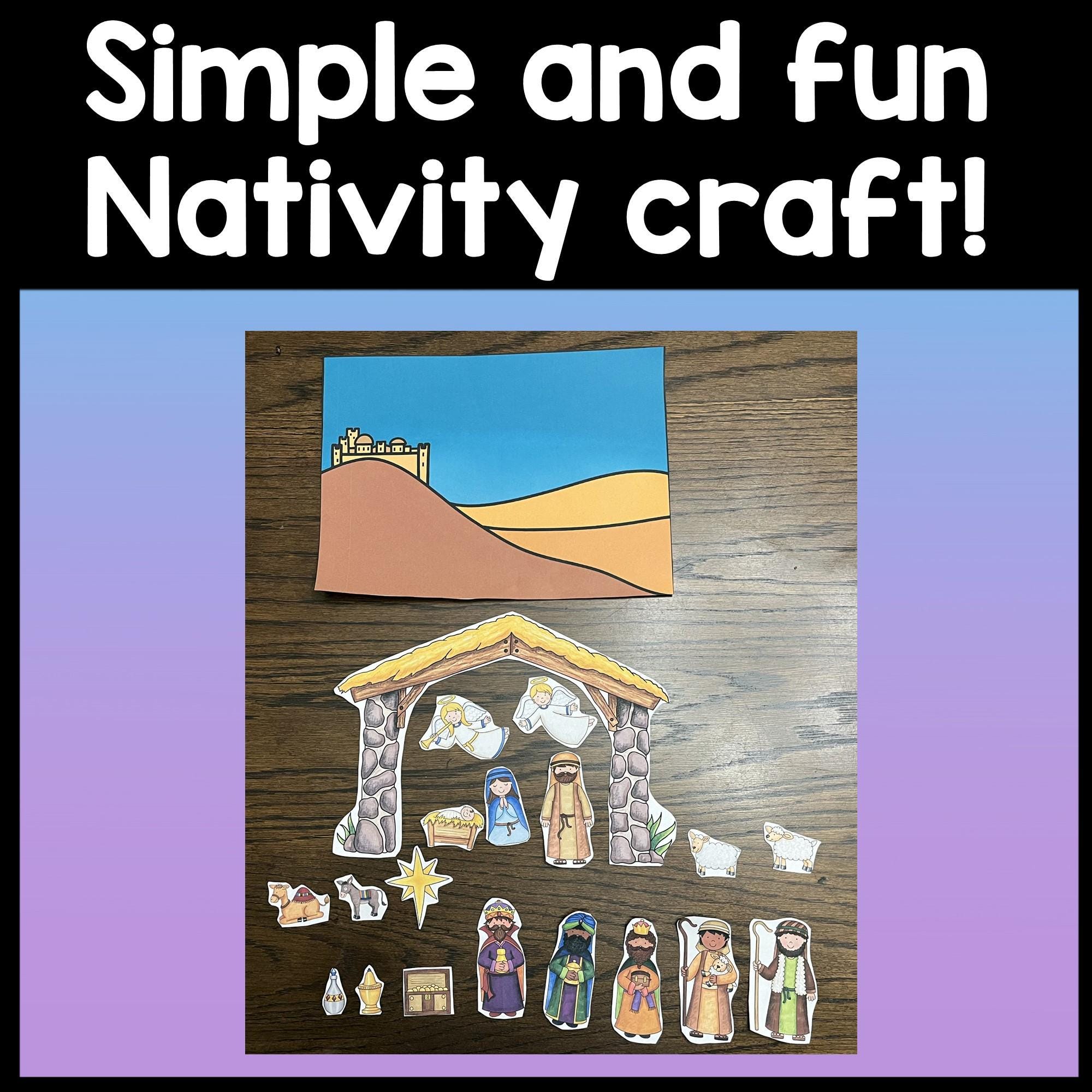 Nativity Craft for Kids easy and No Prep Craft in Color and Black and ...