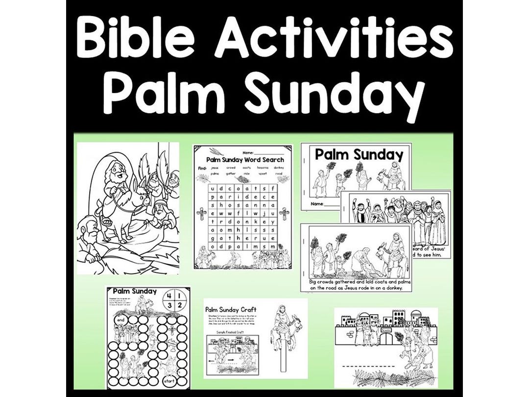 Palm Sunday Activities craft, Coloring Page, Story Book Sunday School ...