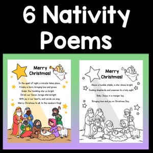Nativity Poems for Kids {6 Easy to Read Poems in Color and B/W ...
