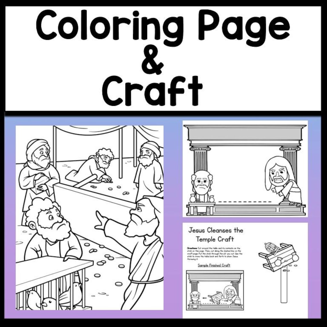 Jesus Cleanses the Temple Activities! {coloring Page, Craft, Storybook ...