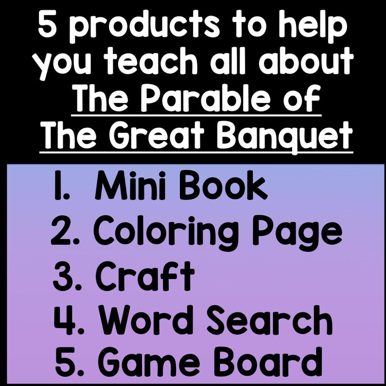The Parable of the Great Banquet Activities {craft, Coloring Page ...