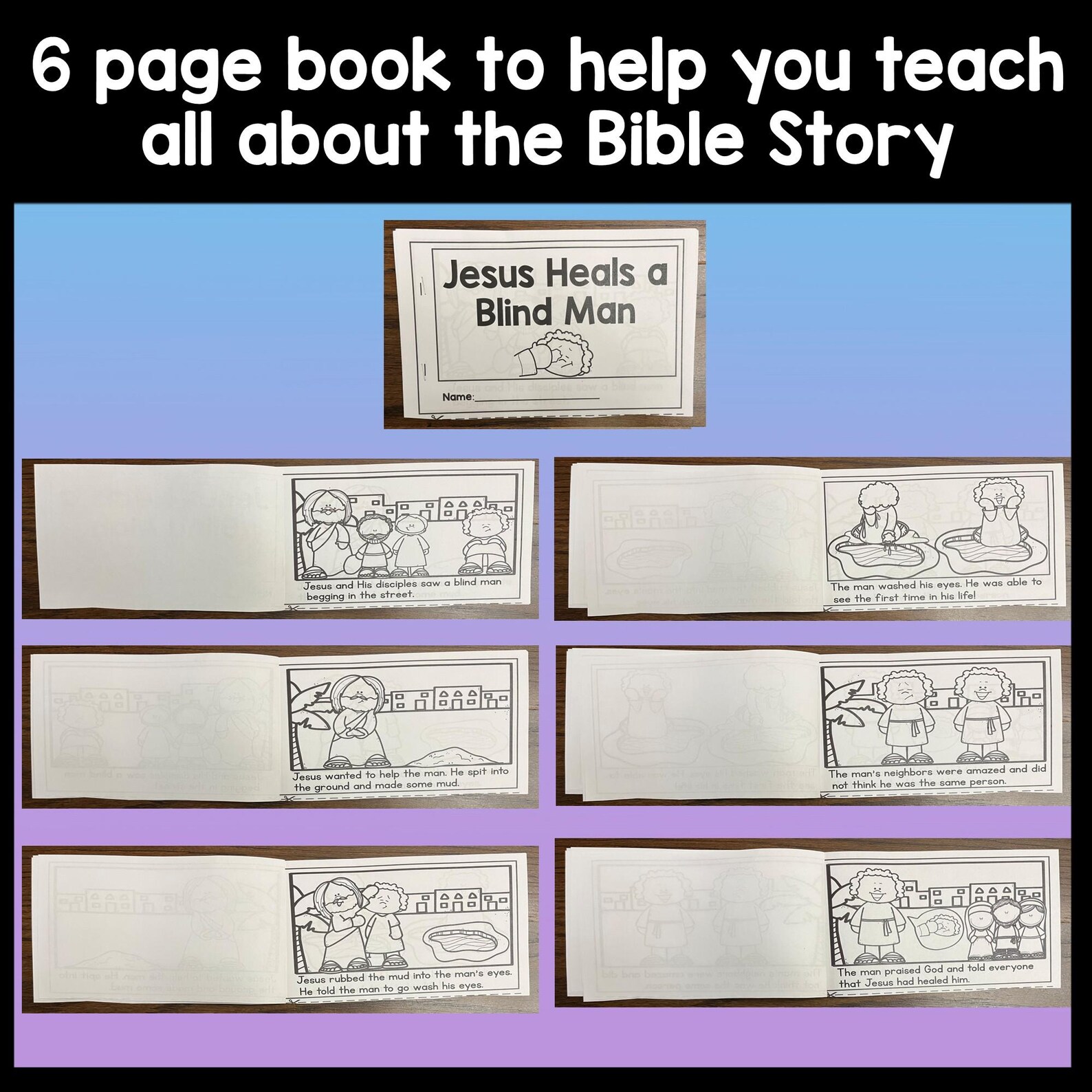 Jesus Heals a Blind Man Activities {craft, Coloring Page, Story Book ...