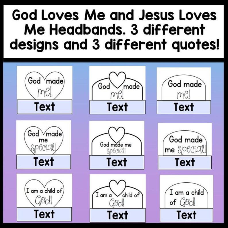 God Made Me & God Loves Me + God Made Me Special Crowns - Editable! {9 ...