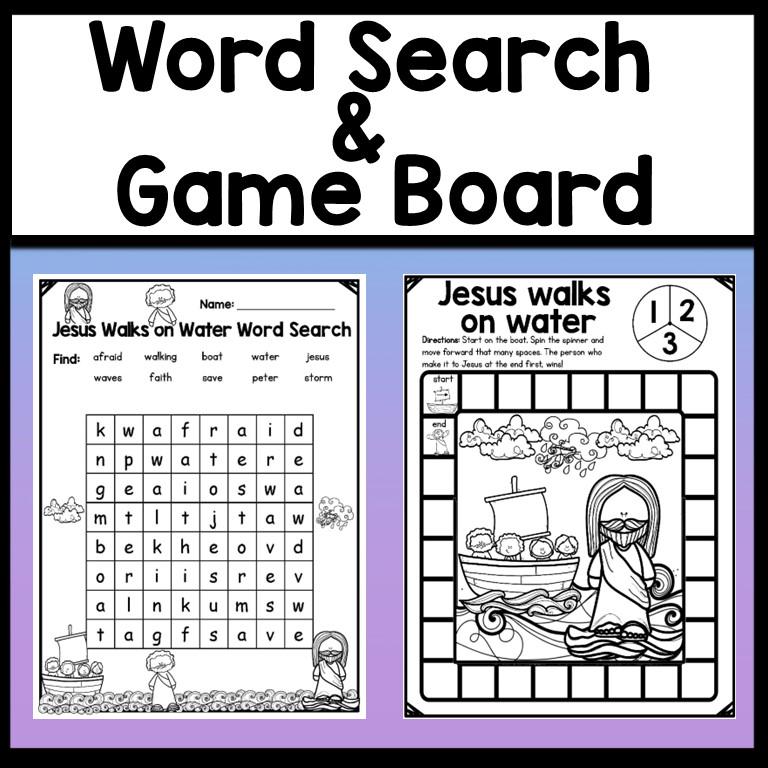 Jesus Walks on Water Activities {craft, Coloring Page} Jesus Miracles ...
